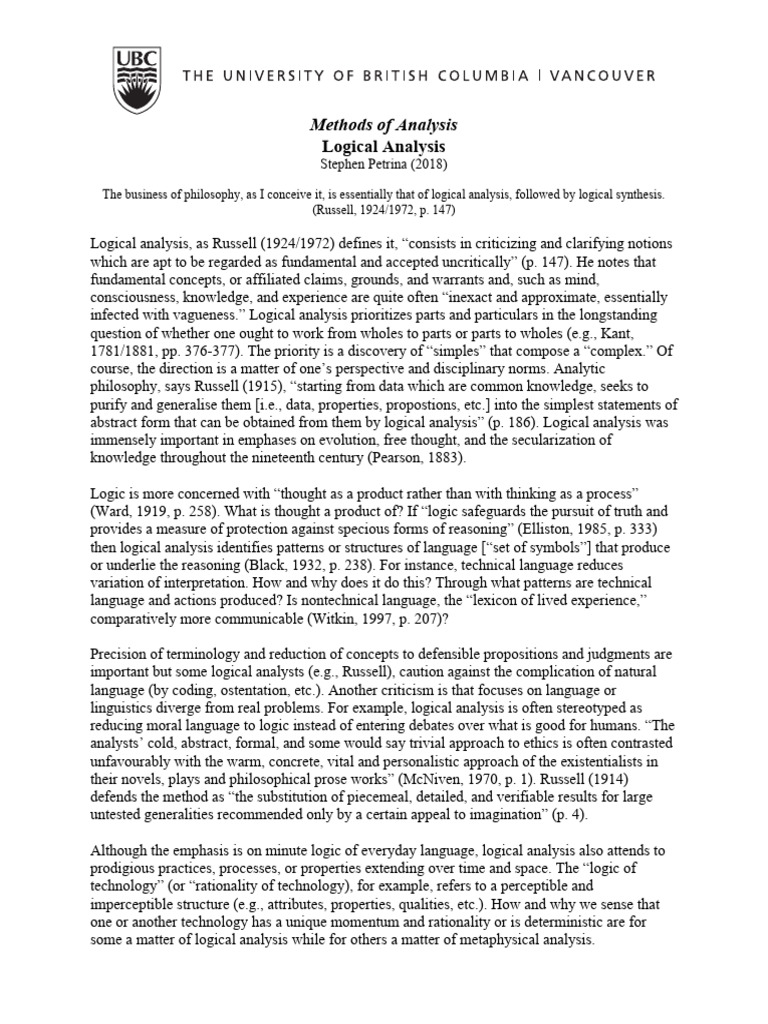 Logical Analysis | PDF | Logic | Analysis