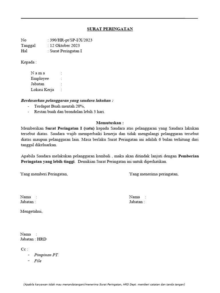 Contoh Form SPI | PDF