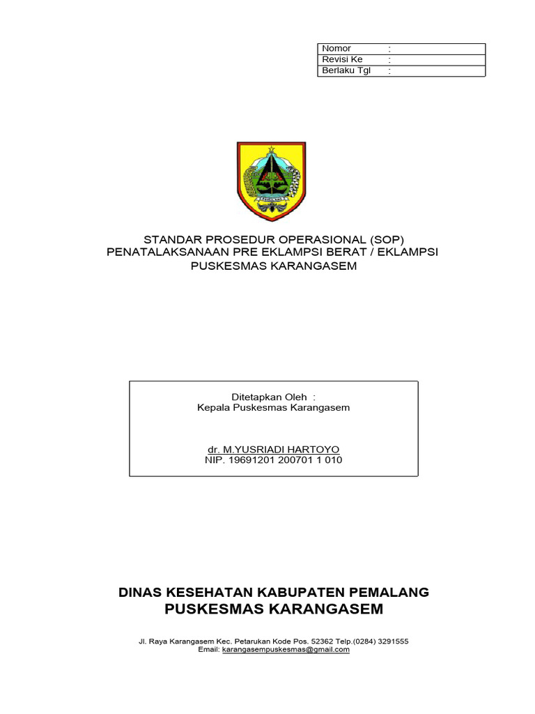 SOP Penatalaksanaan Pre Eklampsi | PDF