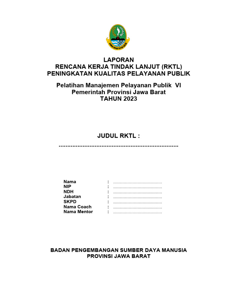 Form Laporan RKTL Manajemen Yanlik Vi | PDF | Bisnis