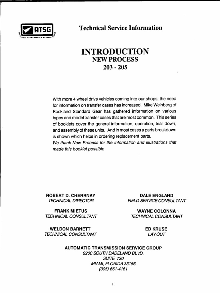 New Process 203-205 Transfer Cases | PDF