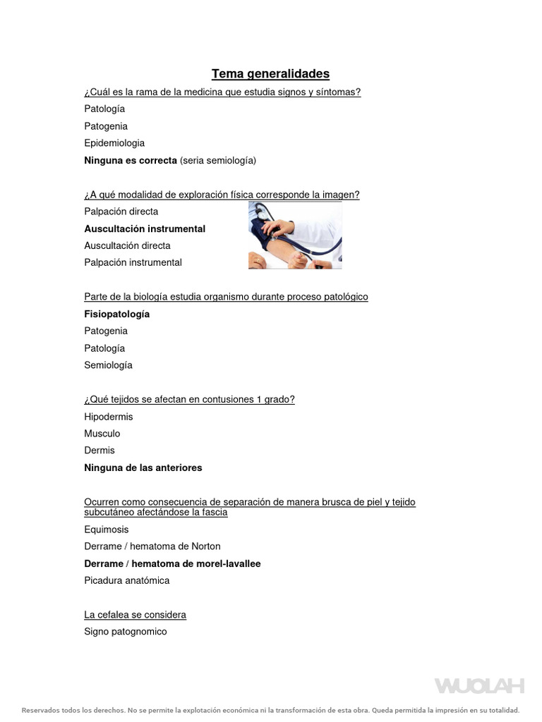 Wuolah Free Preguntas Kahoot Emq1 | PDF | Examen físico | Medicina