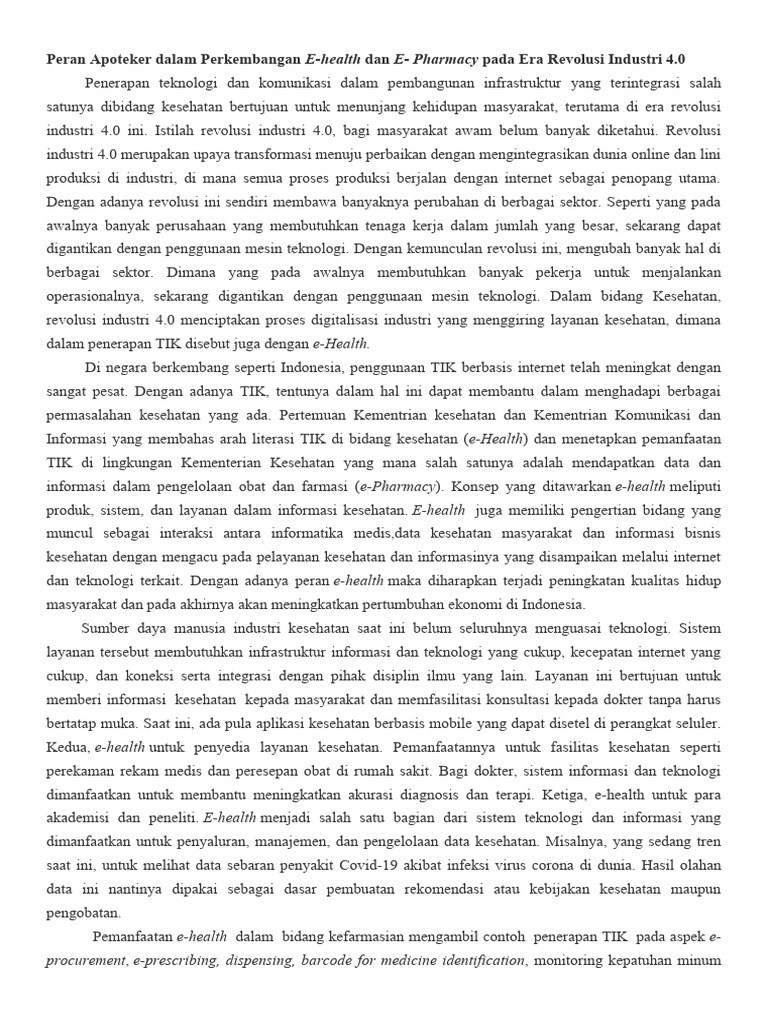 Peran Apoteker Dalam Perkembangan | PDF