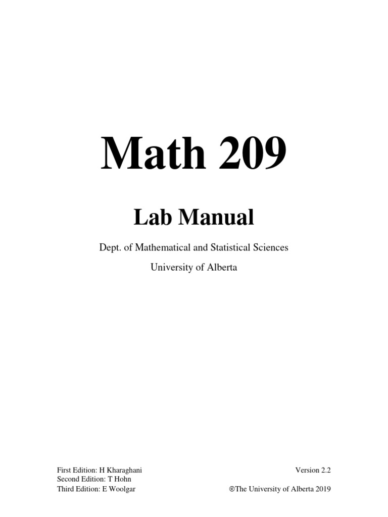 Lab Manual Math 209 | PDF | Gradient | Derivative