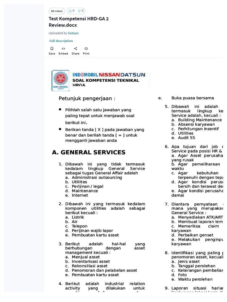 Kompetensi HRD-GA dan Recruitment App | PDF