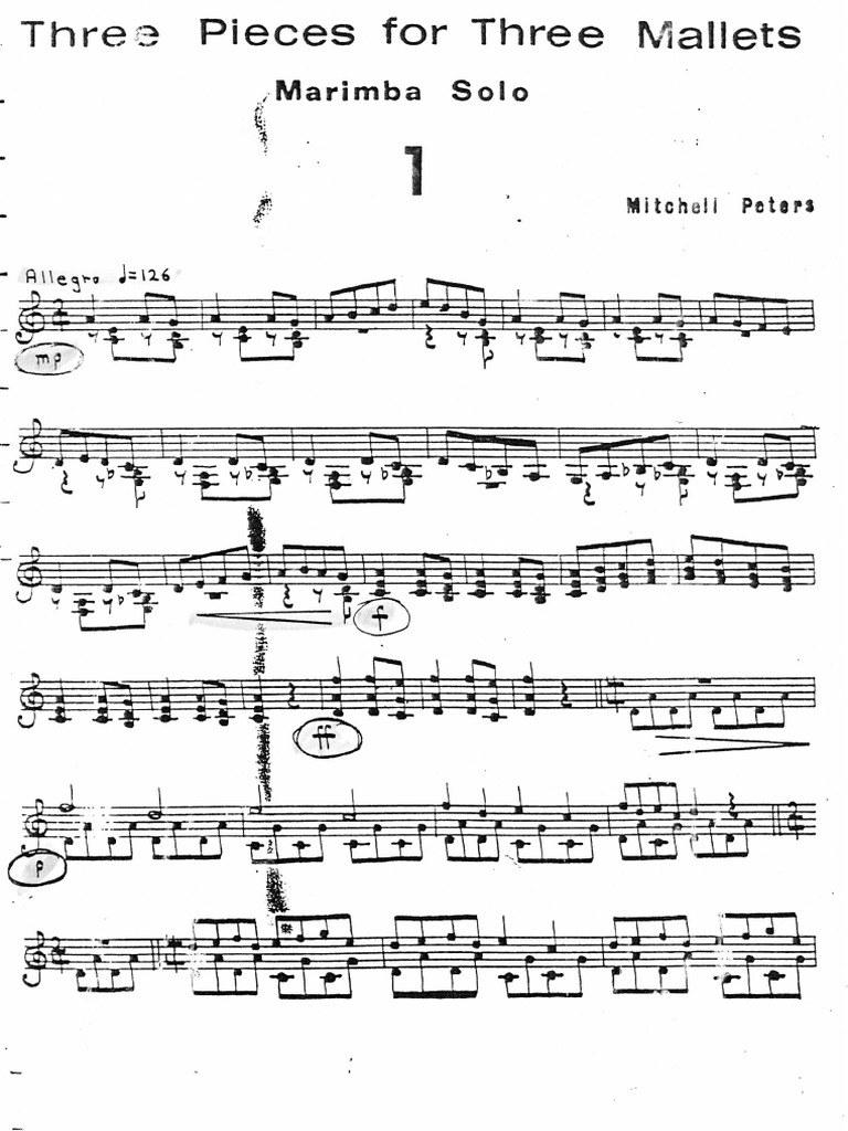 Three Pieces For Three Mallets - Mitchell Peters | PDF