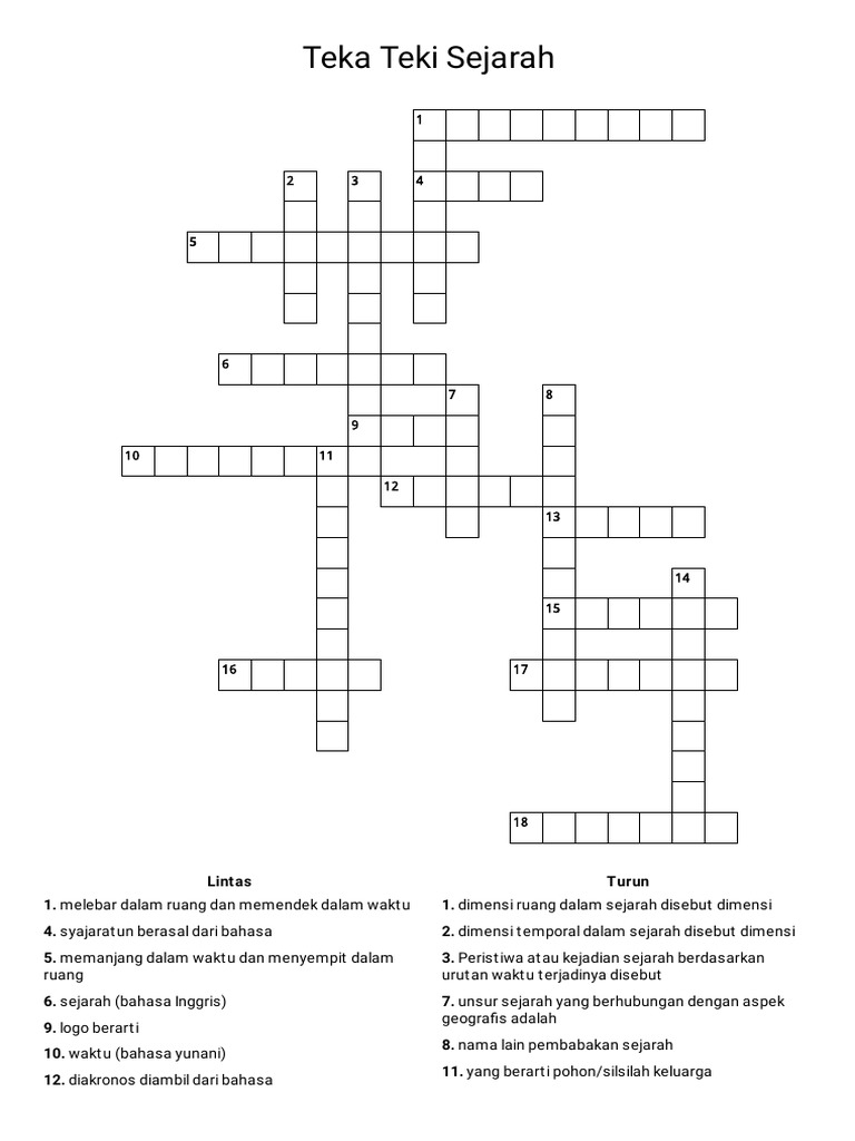 Teka Teki Sejarah - Lab Teka Teki Silang | PDF