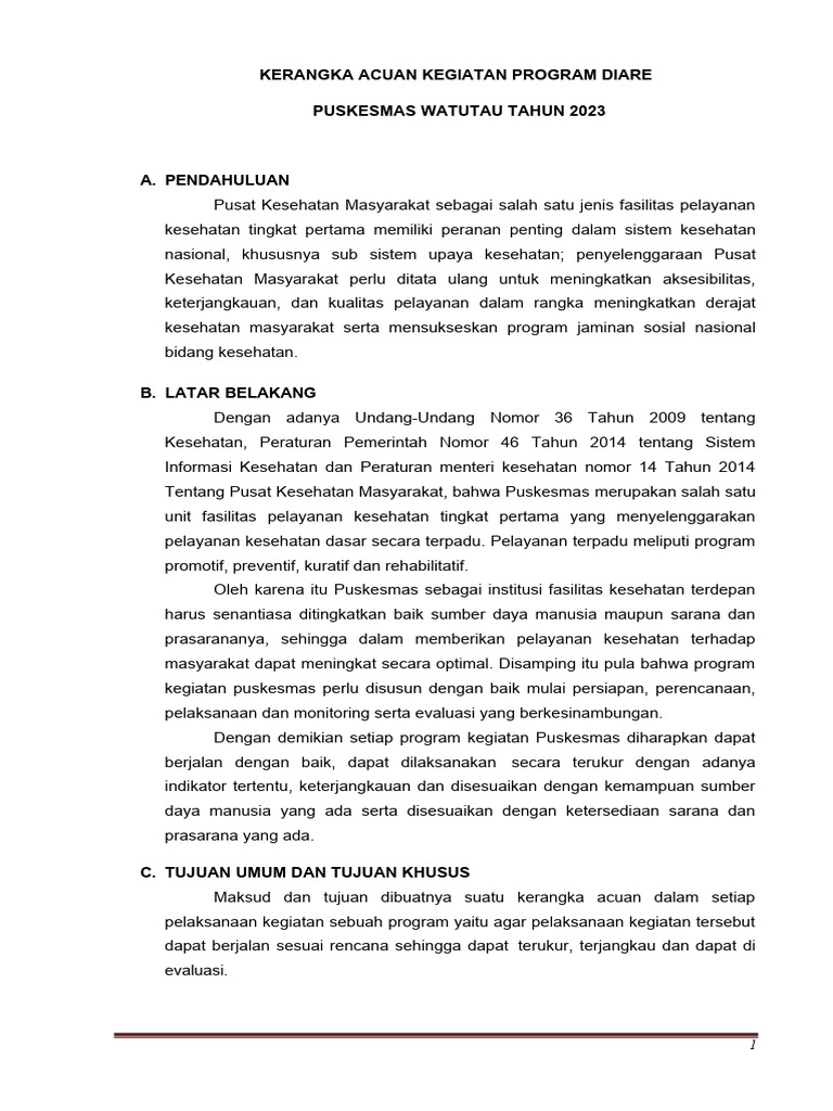 KAK Program Diare 2022 | PDF