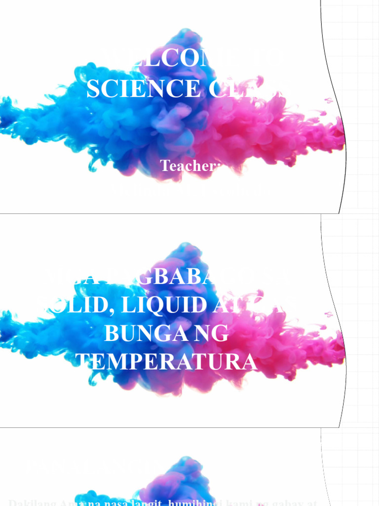 Cot Demo Science 3 Pagbabago Sa Solid Loiquid Gas | PDF