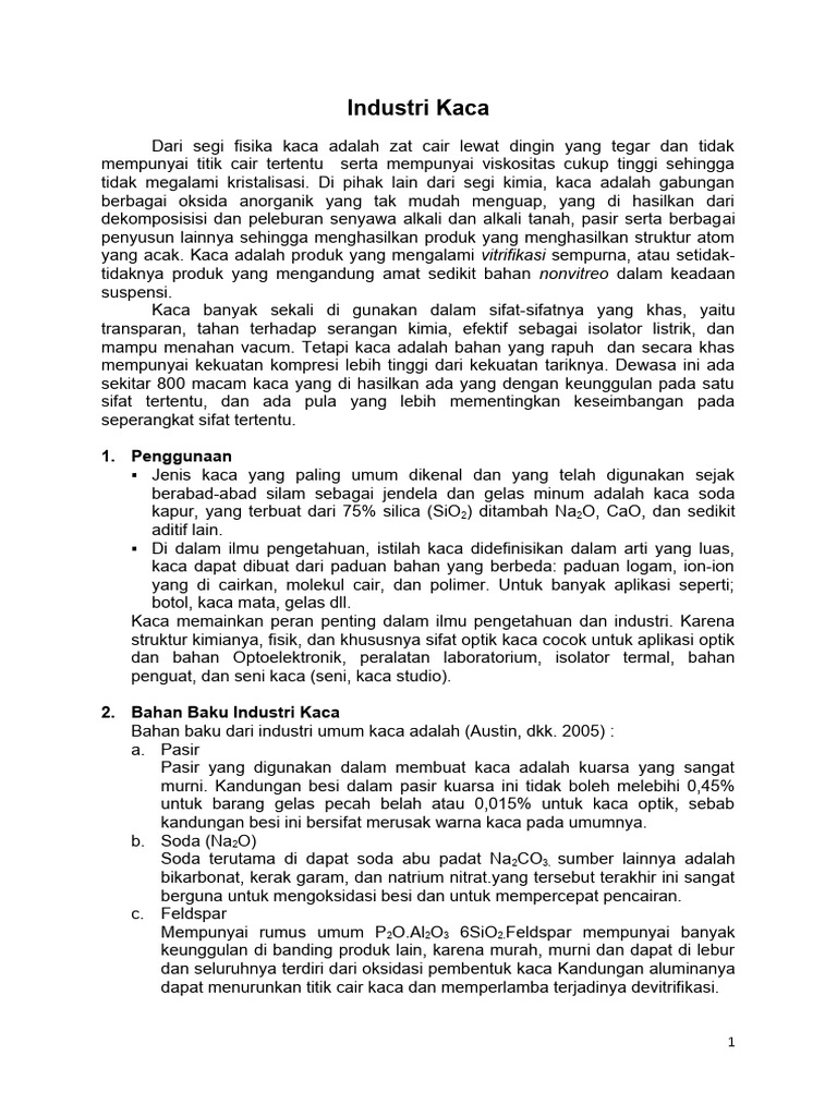 Industri Kaca | PDF | Teknologi & Rekayasa