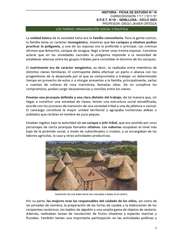 Organización Social de los Taínos | PDF