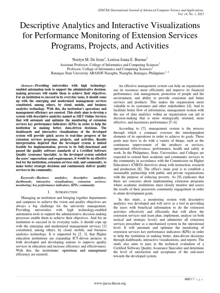 Paper 73-Descriptive Analytics and Interactive Visualizations | PDF | Business