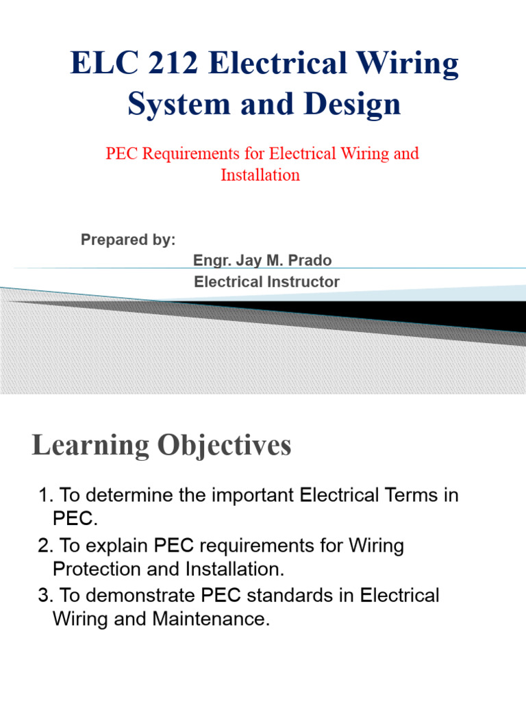 ELC 212 Electrical Wiring System and Design | PDF
