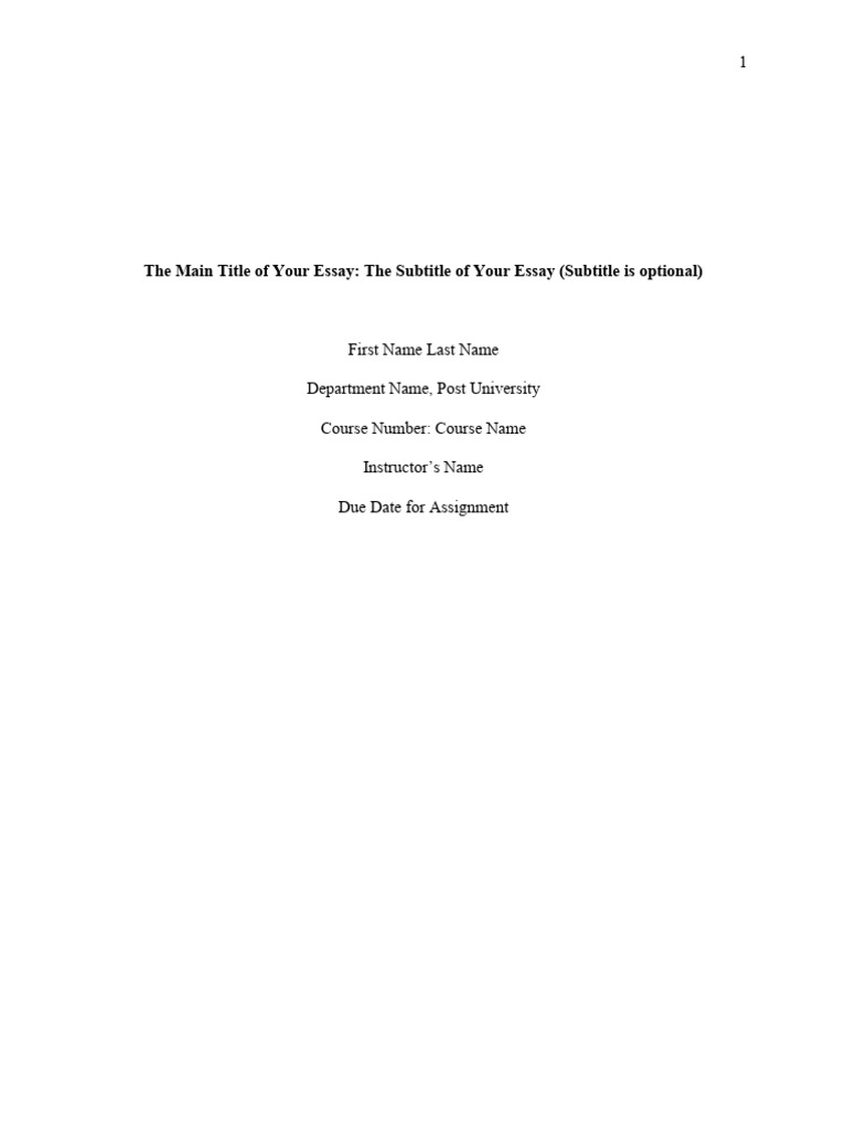 APA 7th Ed Template Post University | PDF