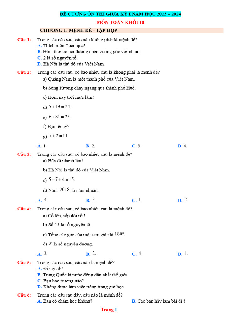 thuvienhoclieu.com-De-cuong-on-tap-Toan-10-KNTT-giua-HK1 | PDF