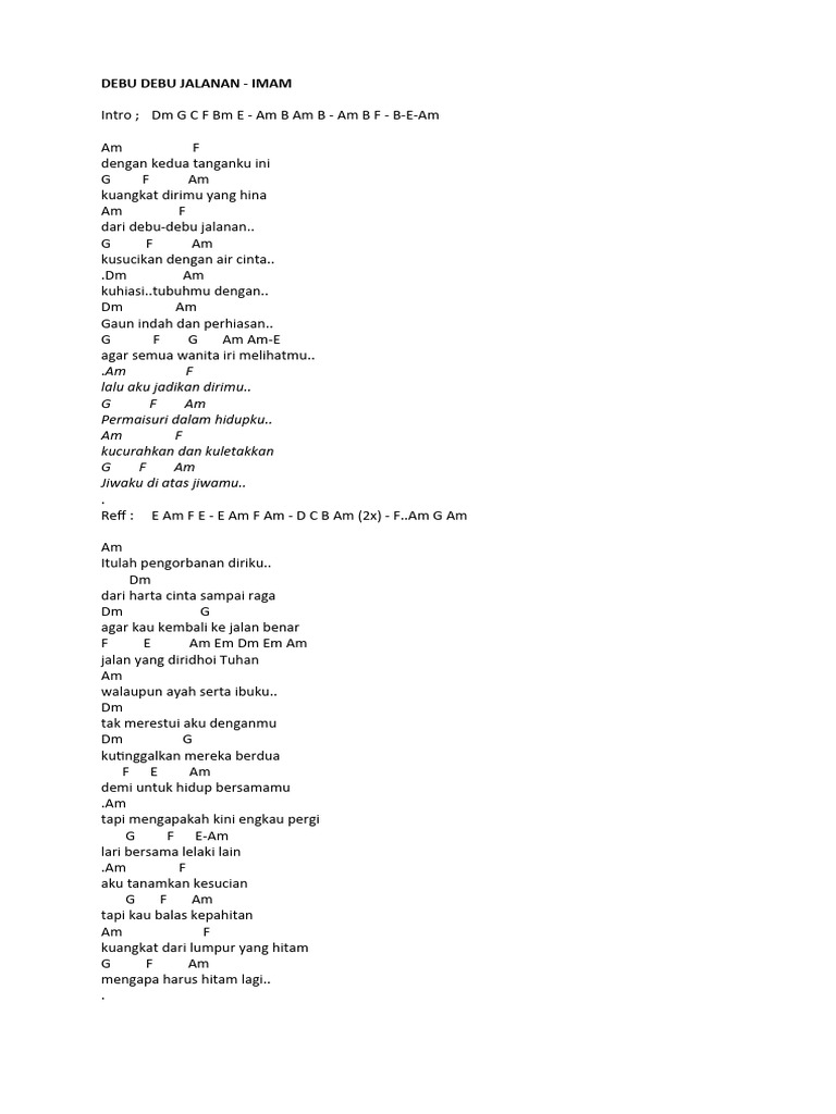 Chord Debu Debu Jalanan | PDF