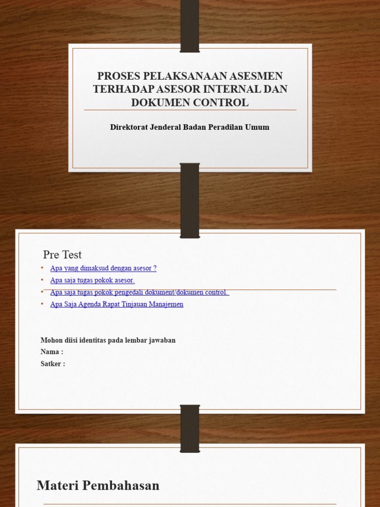 Proses Asesmen Asesor Internal dan Dokumen | PDF | Pengelolaan Keuangan & Uang
