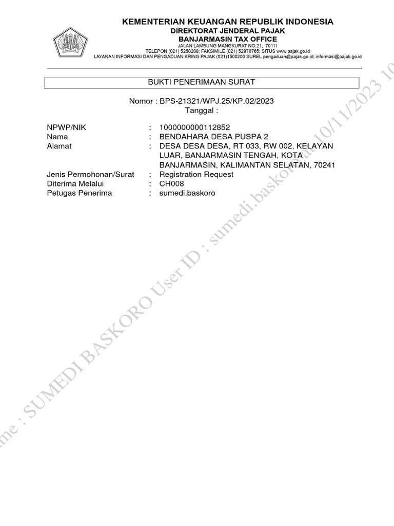 Kartu NPWP Dummy 3 | PDF