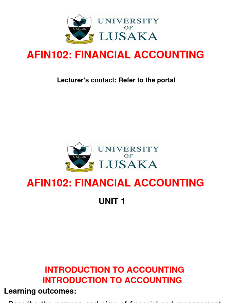 AFIN102 Notes Pack 1 | PDF | Debits And Credits | International ...