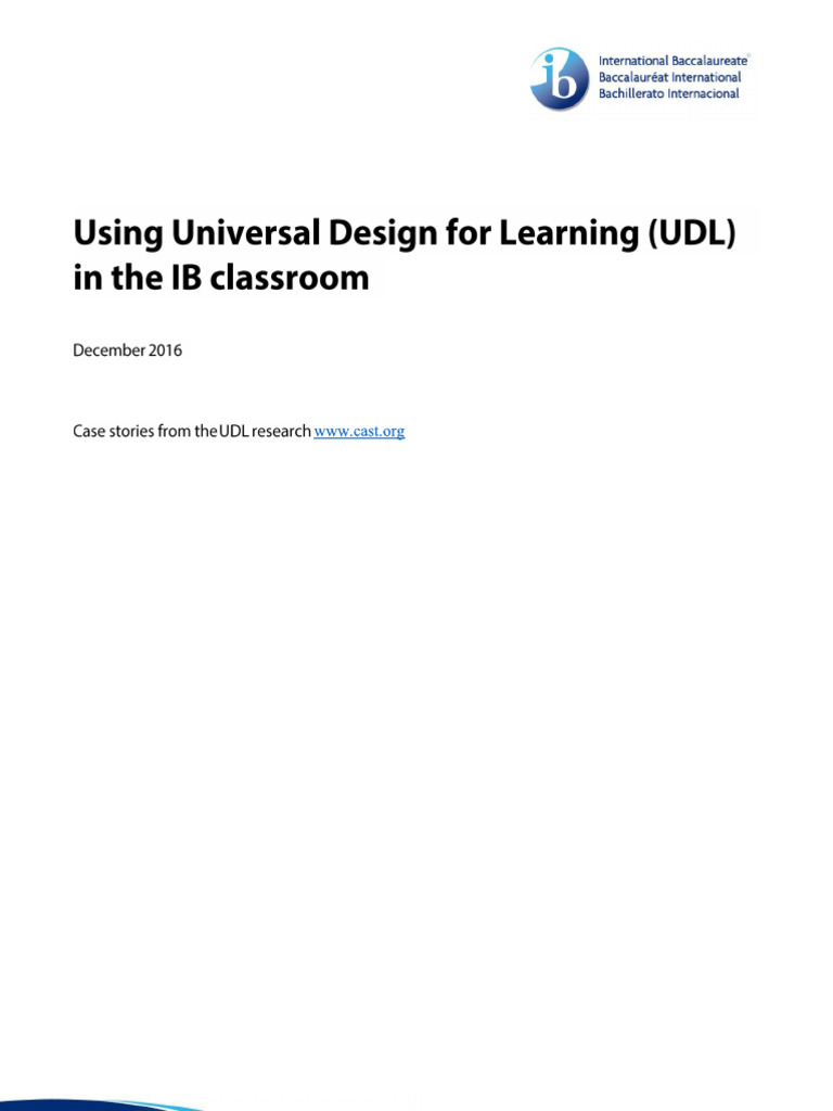 Using UDL in The IB Classroom | PDF