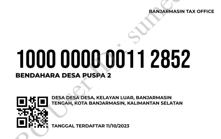 Kartu NPWP Dummy 4 | PDF