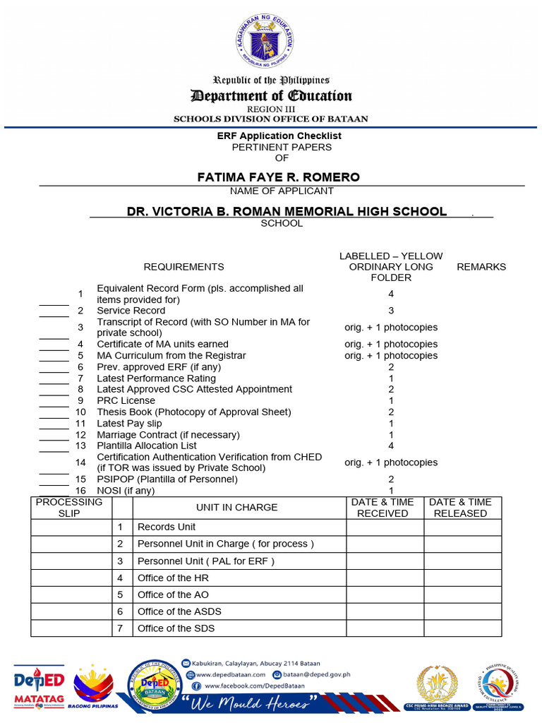 Sdo BTN QF Osds Per 030 Erf Checklist | PDF | Authentication | Access Control