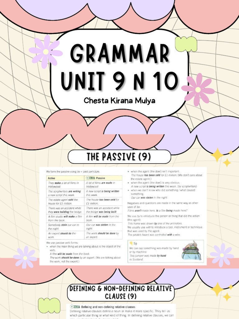 Grammar Unit 9 and 10 | PDF