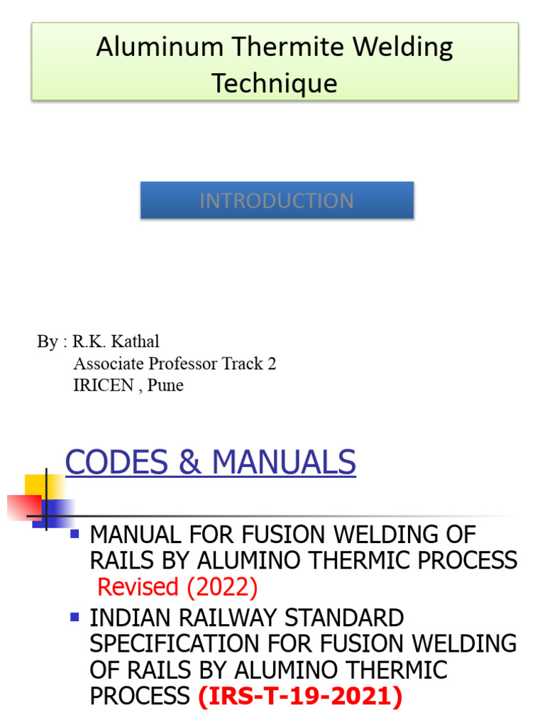 Aluminum Thermite Welding Guidelines | PDF | Welding | Construction