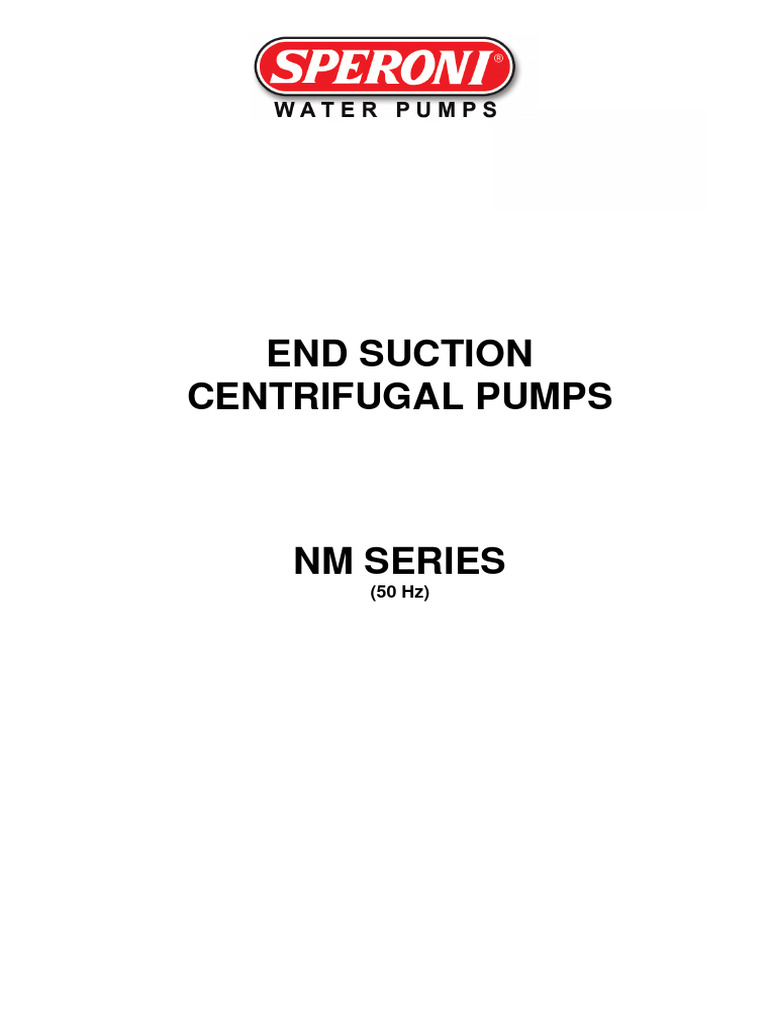 NM Series End Suction Pumps Catalogue | PDF | Pump | Machines