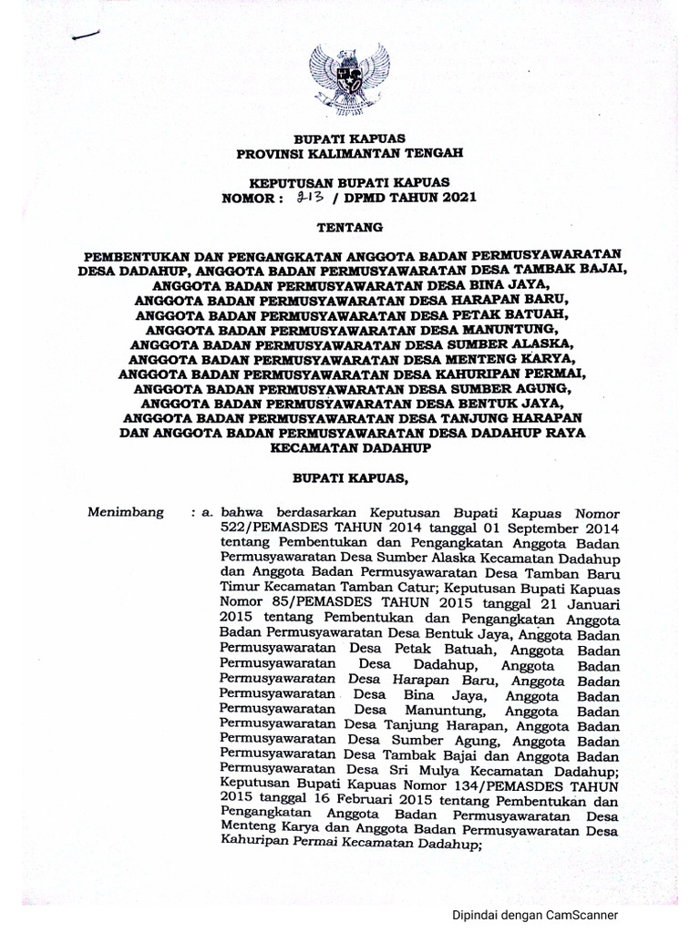 SK BPD Bentuk Jaya | PDF