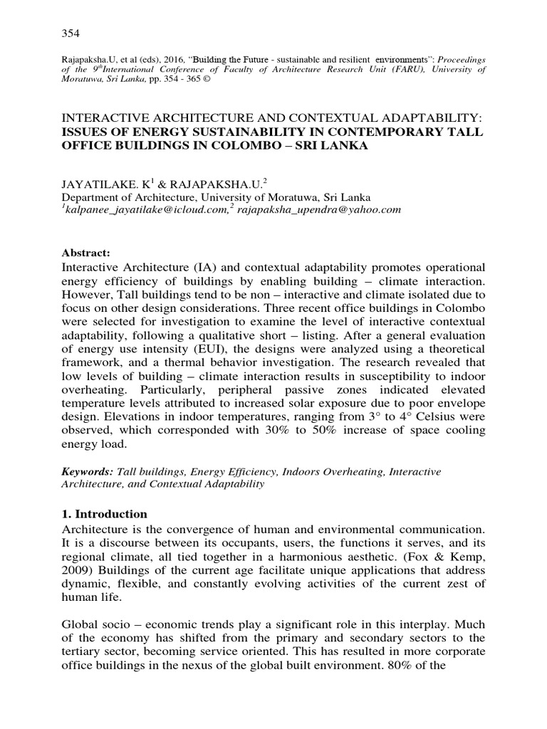 Interactive Architecture And Contextual Adaptability Pdf Air Conditioning Window
