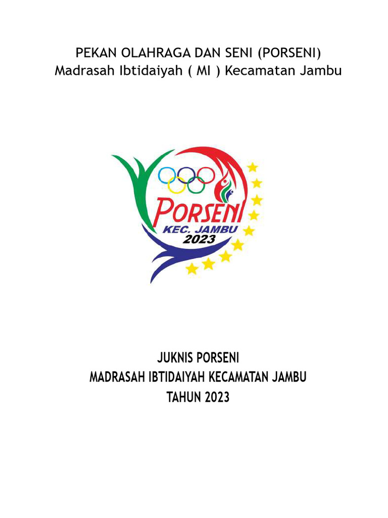 PROPOSAL DAN JUKNIS PORSENI MI KEC.JAMBU | PDF