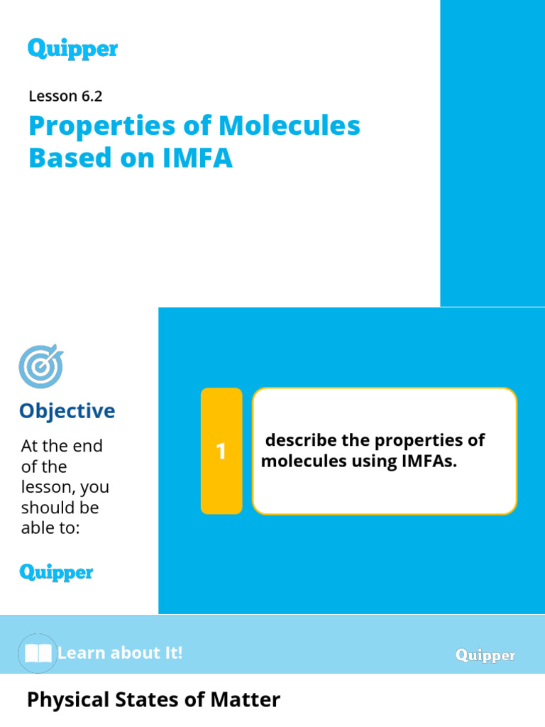 Physical Science SHS 6.2 Properties of Molecules Based On IMFA | PDF | Solubility | Liquids