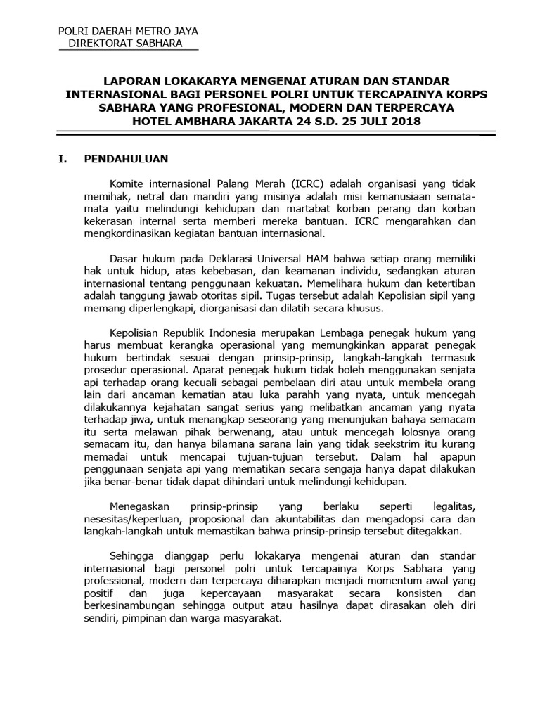 Laporan Lokakarya | PDF