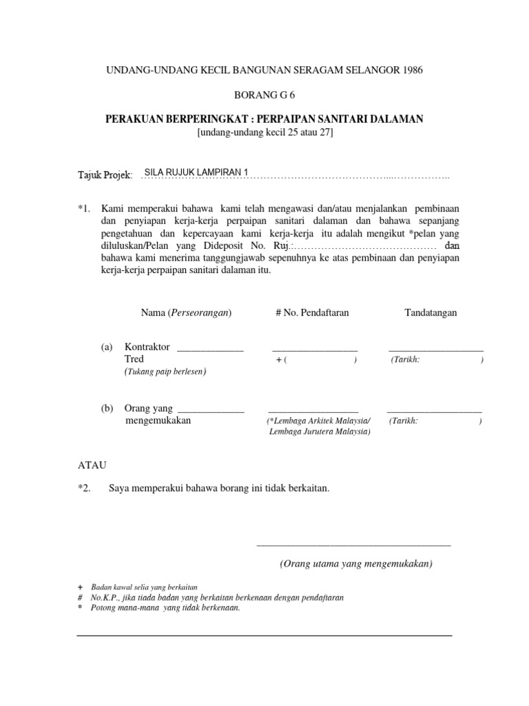 Borang G6 | PDF