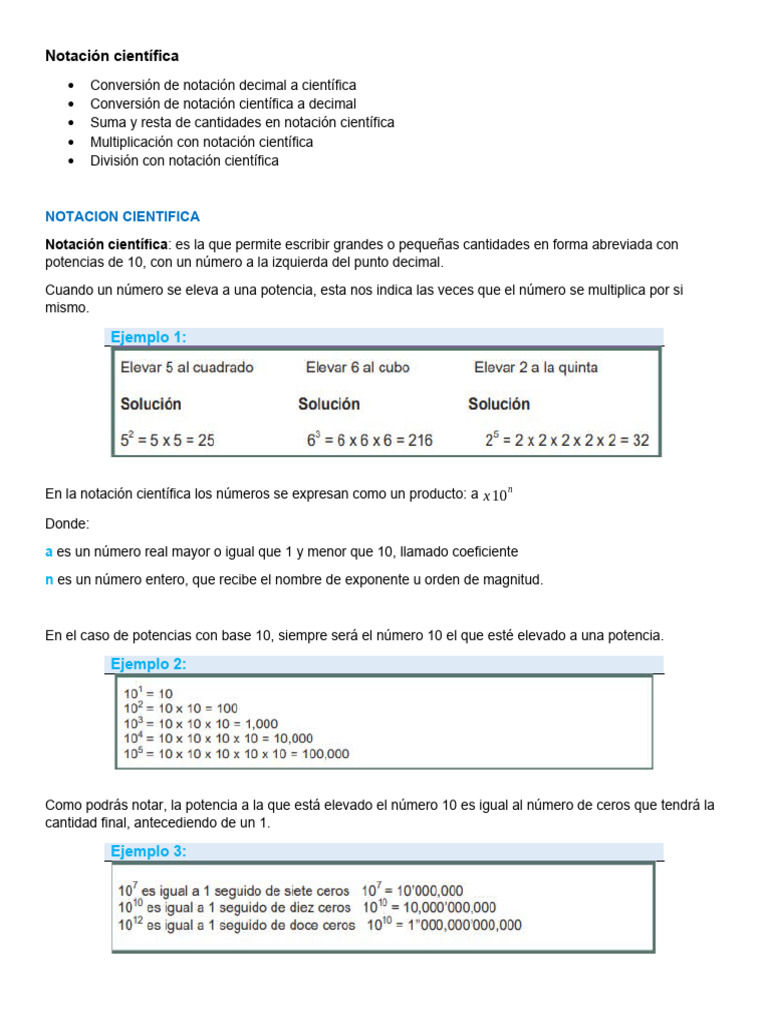 Notación Científica 2023 | PDF | Exponenciación | Números