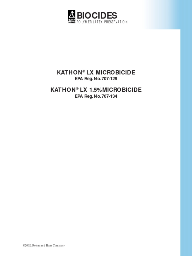Kathon LX | Download Free PDF | Antimicrobial | Ethanol