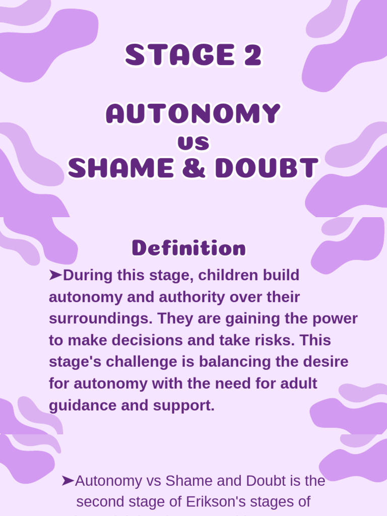 Erikson's Autonomy vs. Shame Stage | PDF