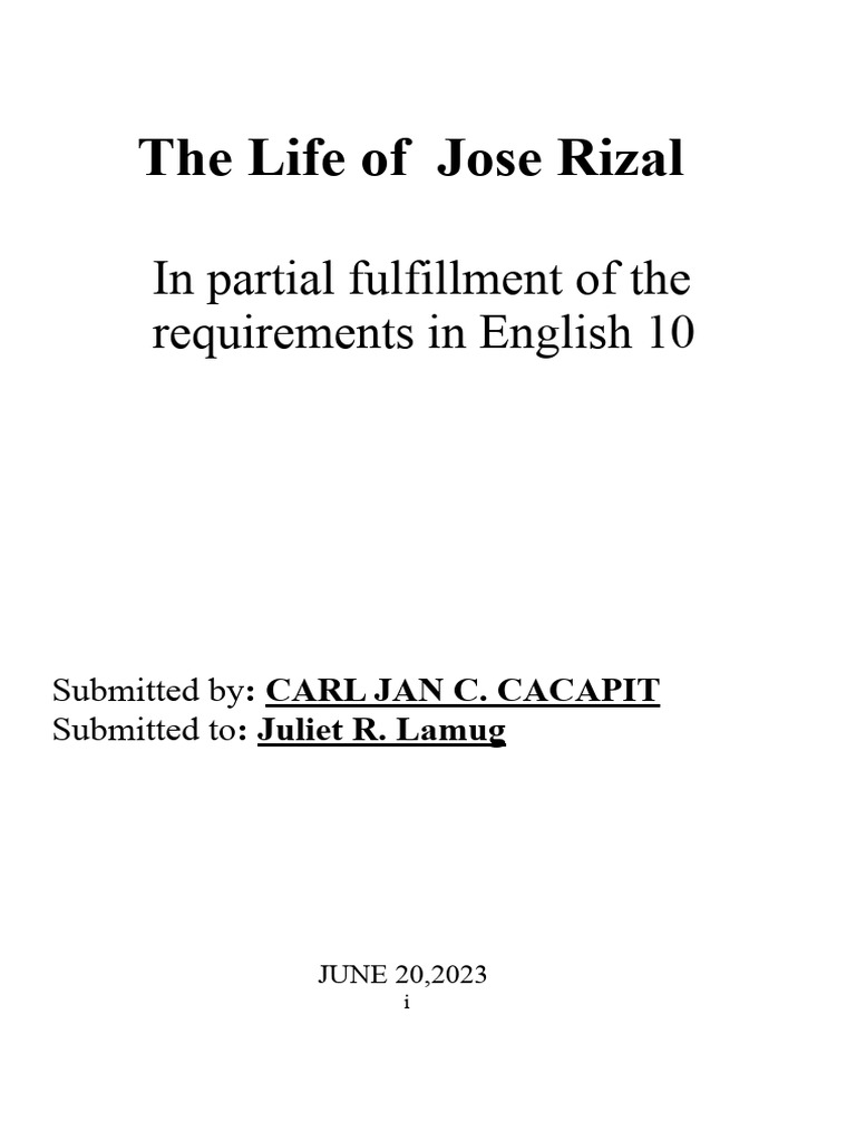 The Life of Jose Rizal | PDF