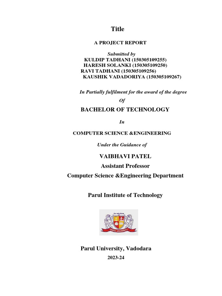 Sample Report Preliminary Pages | PDF | Computing