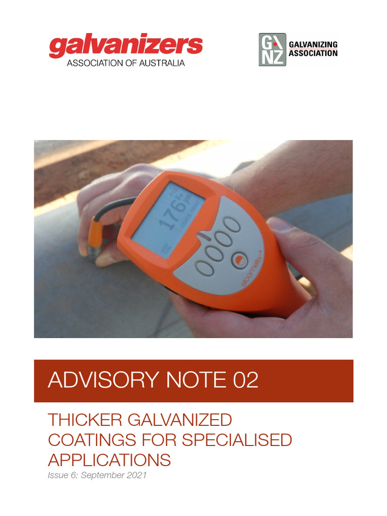 AN 02.6 Thicker Galvanized Coatings For Specialised Applications | PDF | Galvanization | Corrosion