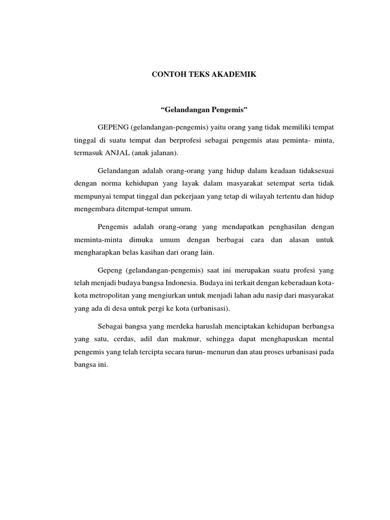 Contoh Teks Akademik | PDF