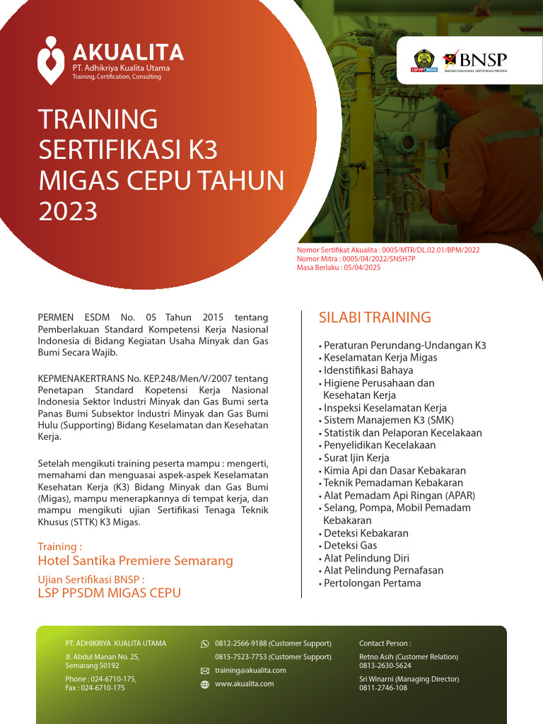 Training Sertifikasi K3 Migas | PDF