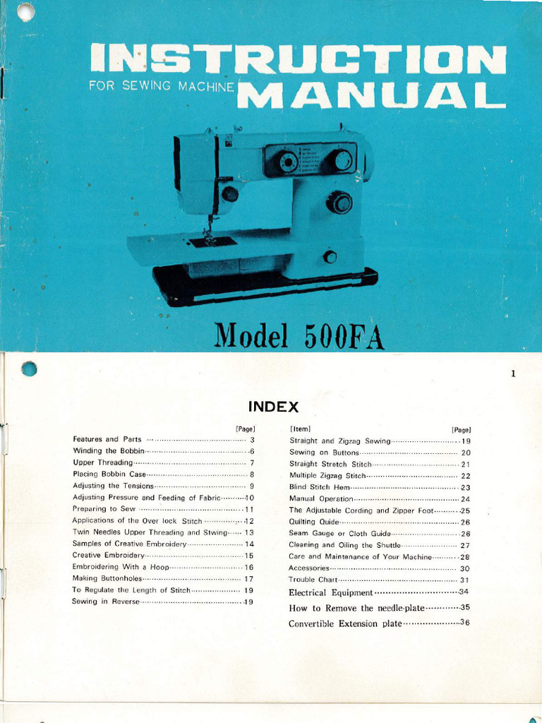 Alco 500FA Sewing Machine Instruction | PDF