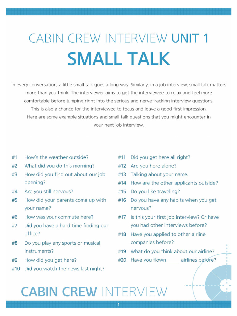 Cabin Crew Interview - Sample | PDF
