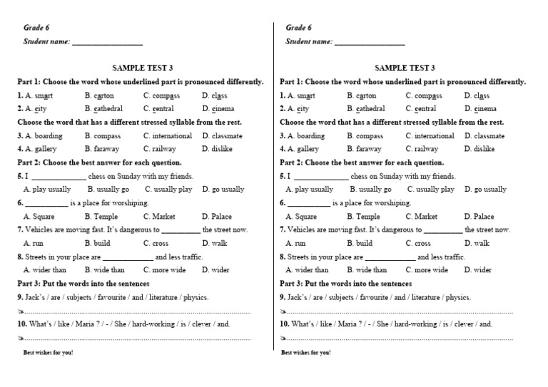 U4 GB Sample Test Sep 11st | PDF | Language Families | Phonetics