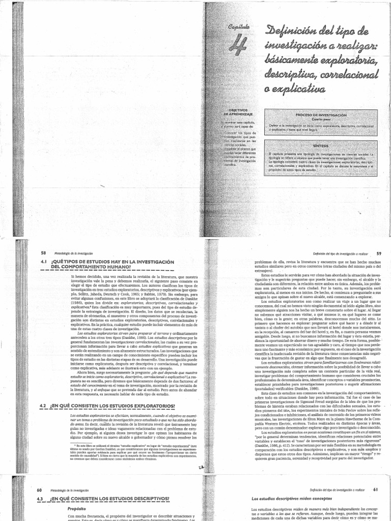 Hernandez Sampieri Cap 4 TIPOS DE INVESTIGACION | PDF