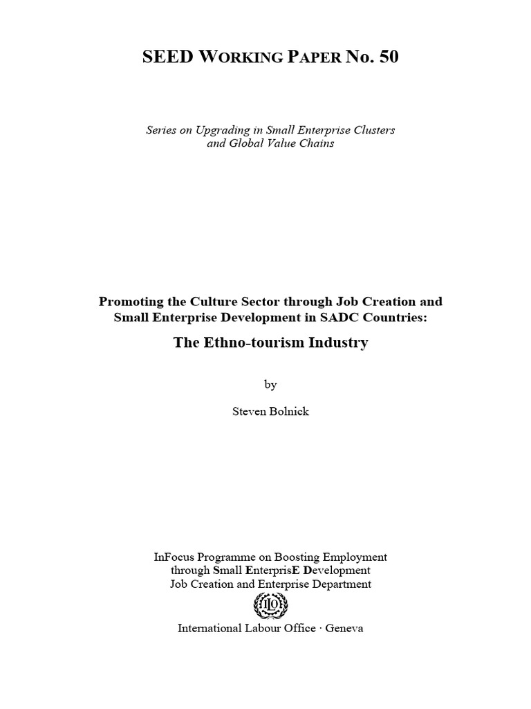 Promoting The Culture Sector Through Job Creation And... | PDF ...