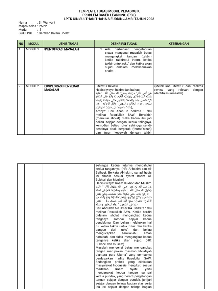 Template PBL PPG 2023 - Modul 3 Fix | PDF Template PBL PPG 2023 - Modul 3 Fix | PDF