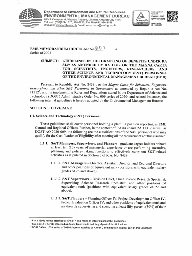 Magna Carta Guidelines | PDF